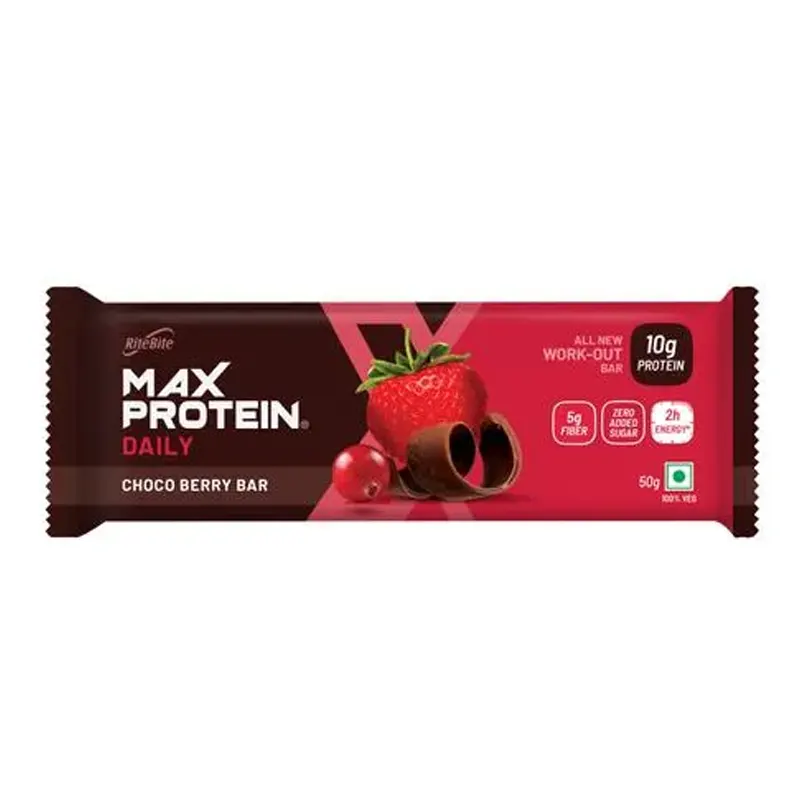 Rite Bite Max Protein Daily Choco Berry Bar 50G - Souq Al Buhair