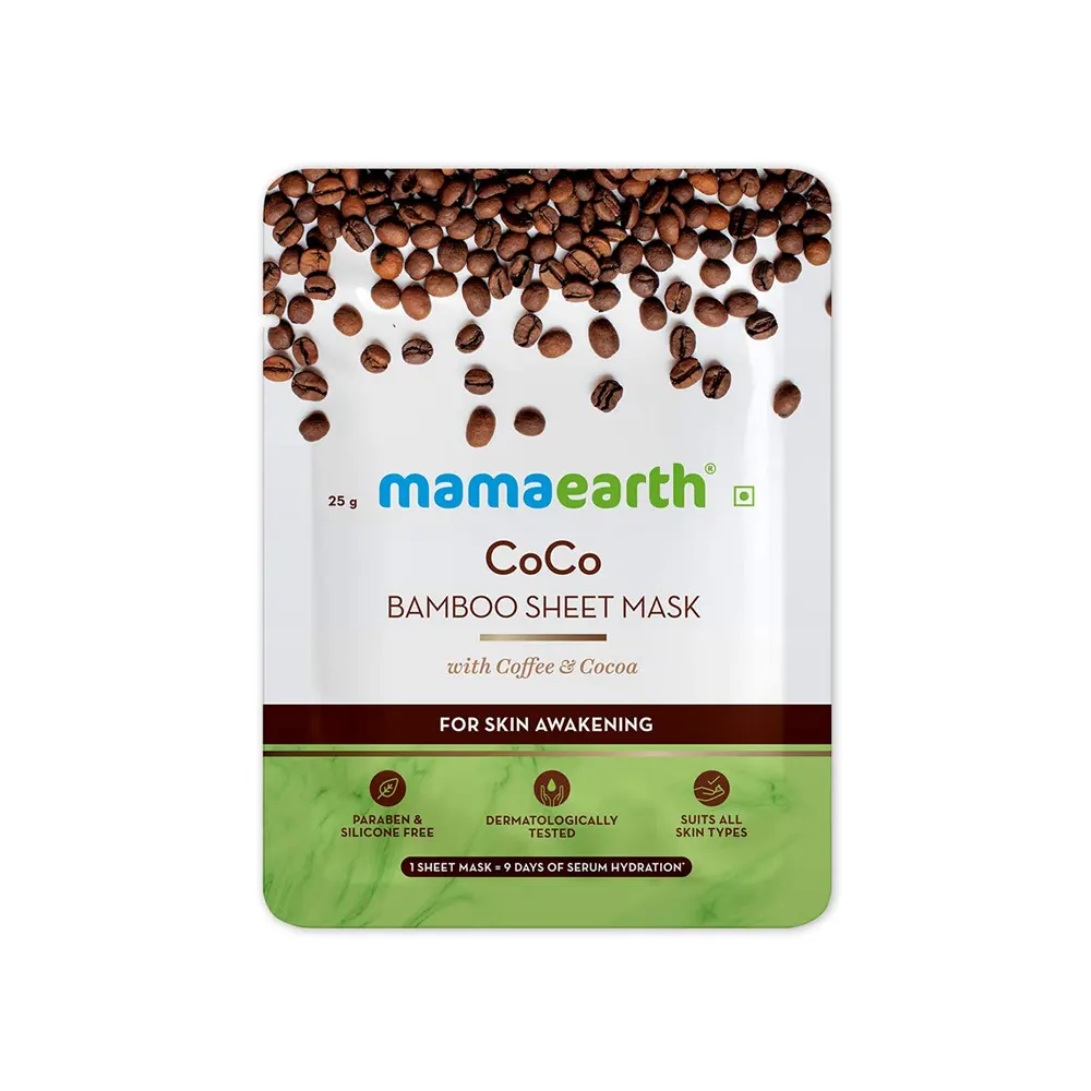 Mamaearth Coco Bamboo Sheet Mask With Coffee And Cocoa For Skin ...