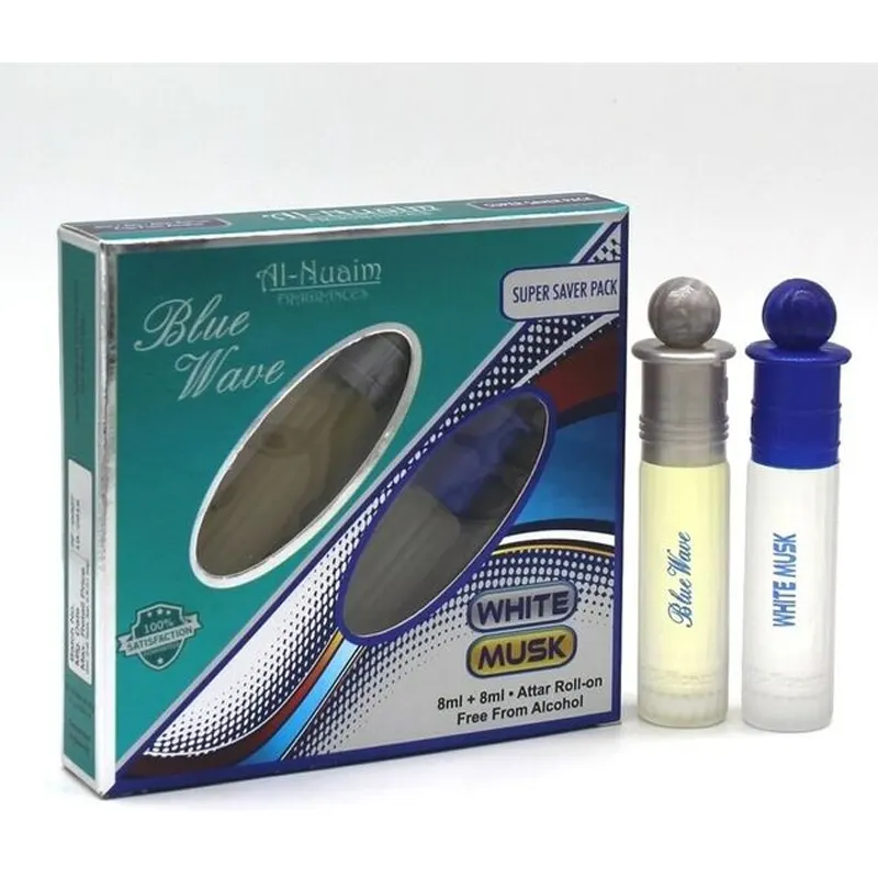 Al-Nuaim (Super Saver Pack ) Blue Wave & White Musk Attar Roll On 8Ml ...