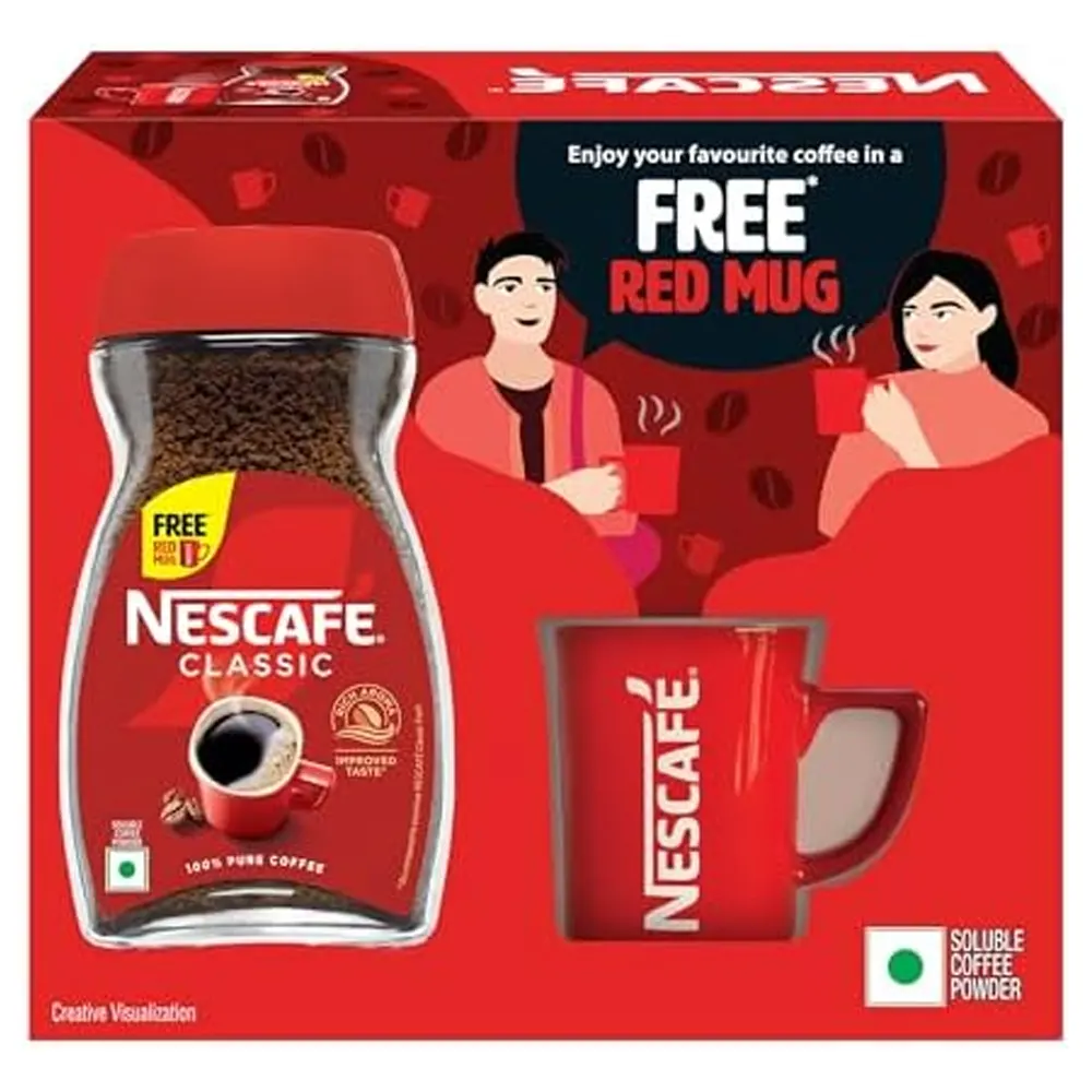 Nestle Nescafe Enjoy Your Favourite Coffee With Free Red Mug 180G
